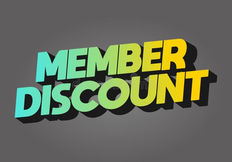 Member Discount. Bold Text Effect for Promotion Design Stock Vector ...