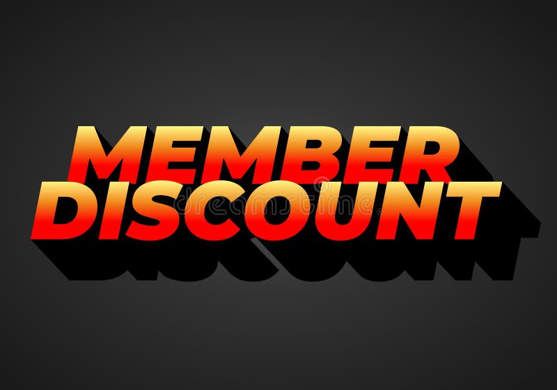 Member Discount. Bold Text Effect for Promotion Design Stock Vector ...
