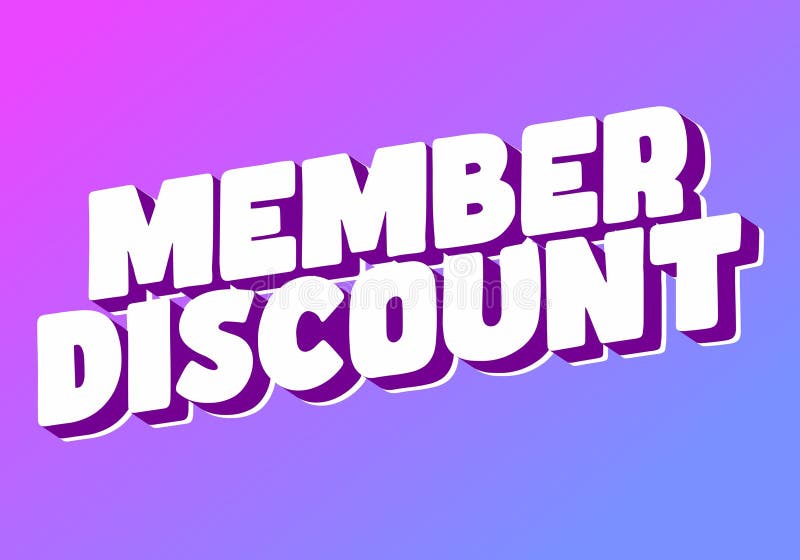 Member Discount. Bold Text Effect for Promotion Design Stock ...