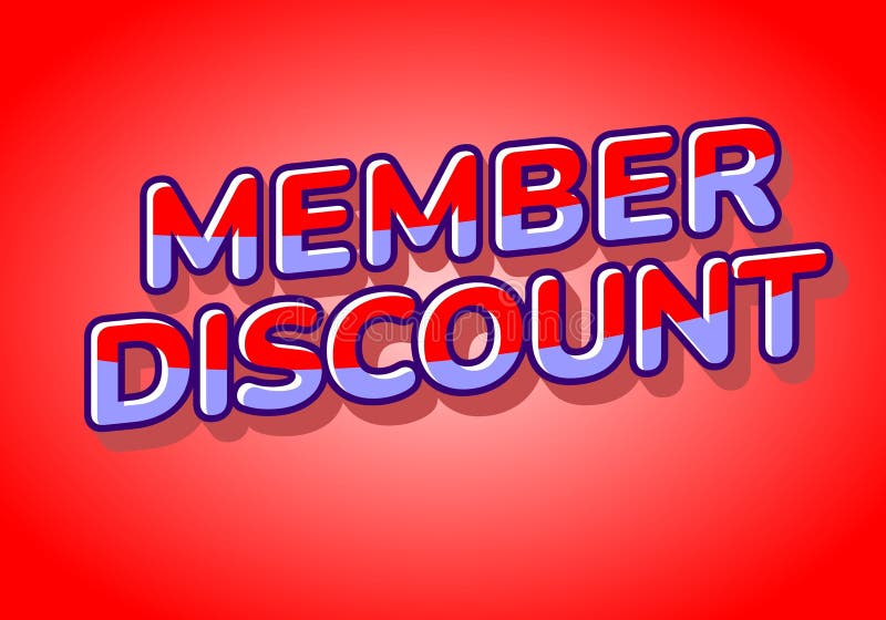 Member Discount. Bold Text Effect for Promotion Design Stock Vector ...