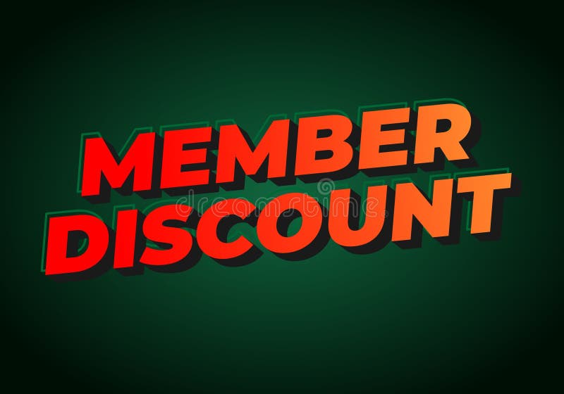 Member Discount. Bold Text Effect for Promotion Design Stock Vector ...