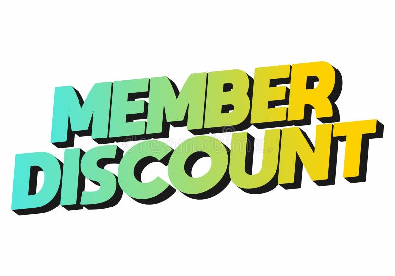 Member Discount. Bold Text Effect for Promotion Design Stock Vector ...