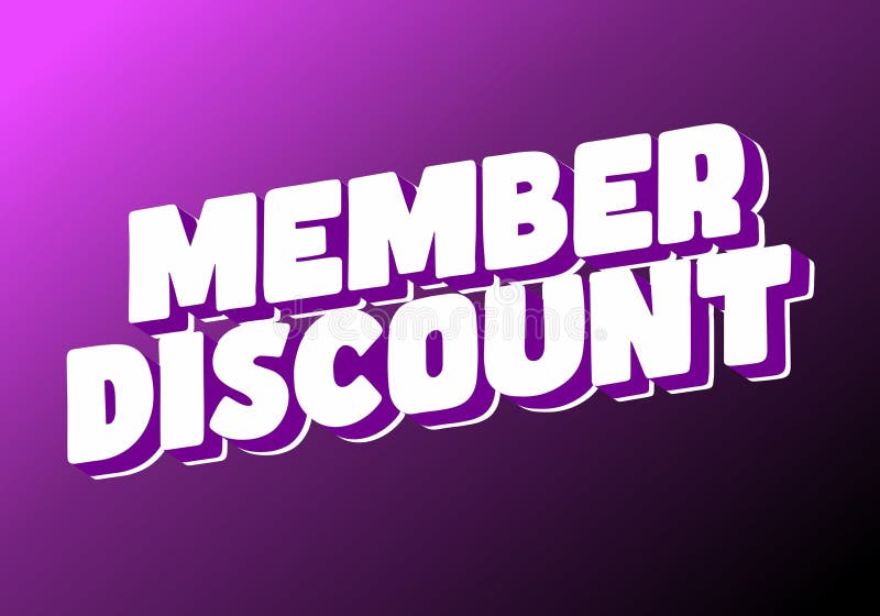 Member Discount. Bold Text Effect for Promotion Design Stock Vector ...
