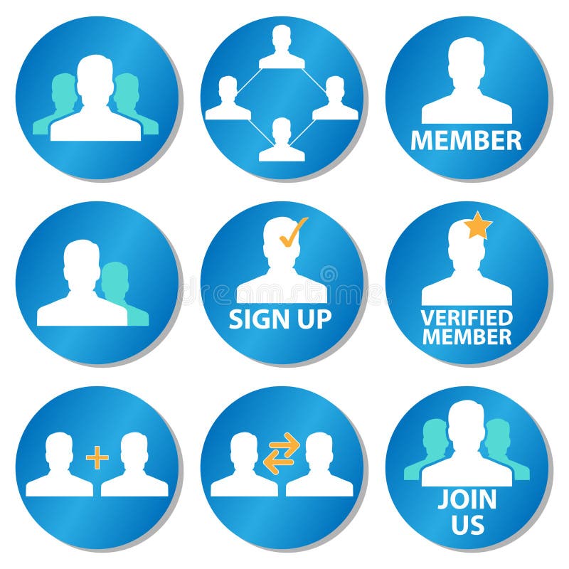 Member icons stock vector. Illustration of community - 43877516