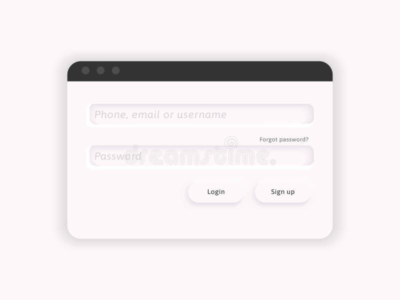 Member Login Form. Clay User Authentication Page Stock Vector - Illustration of frame, recovery ...