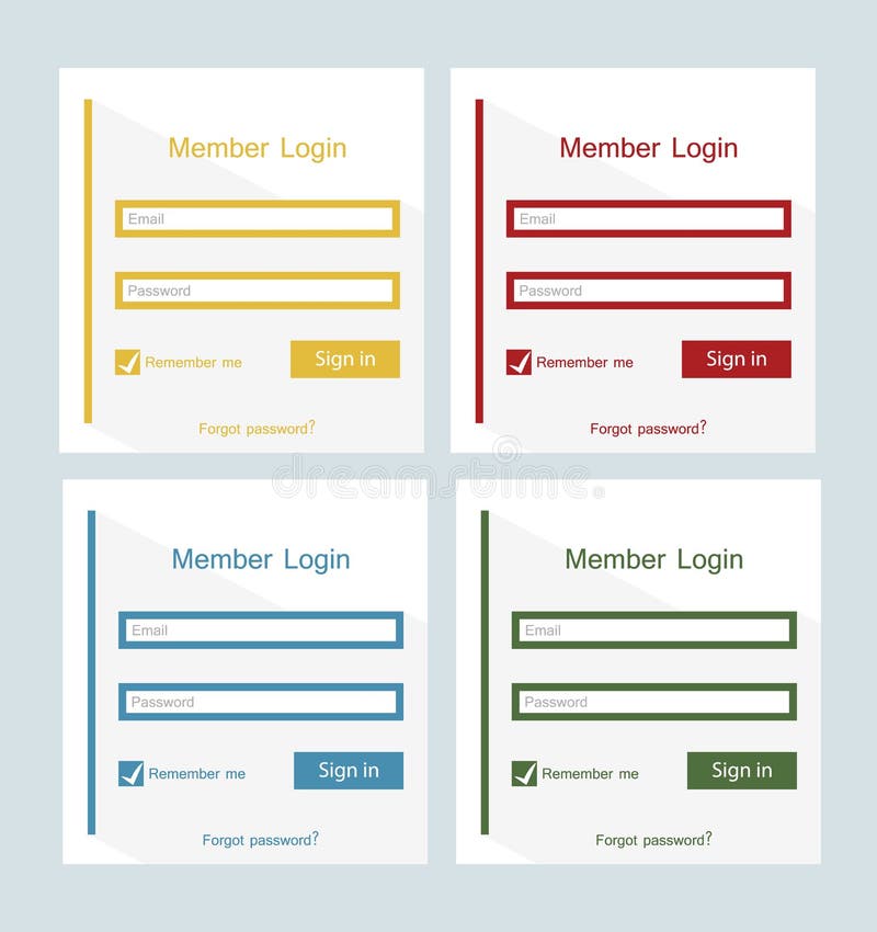 Member login stock vector. Illustration of login, flat - 43339156