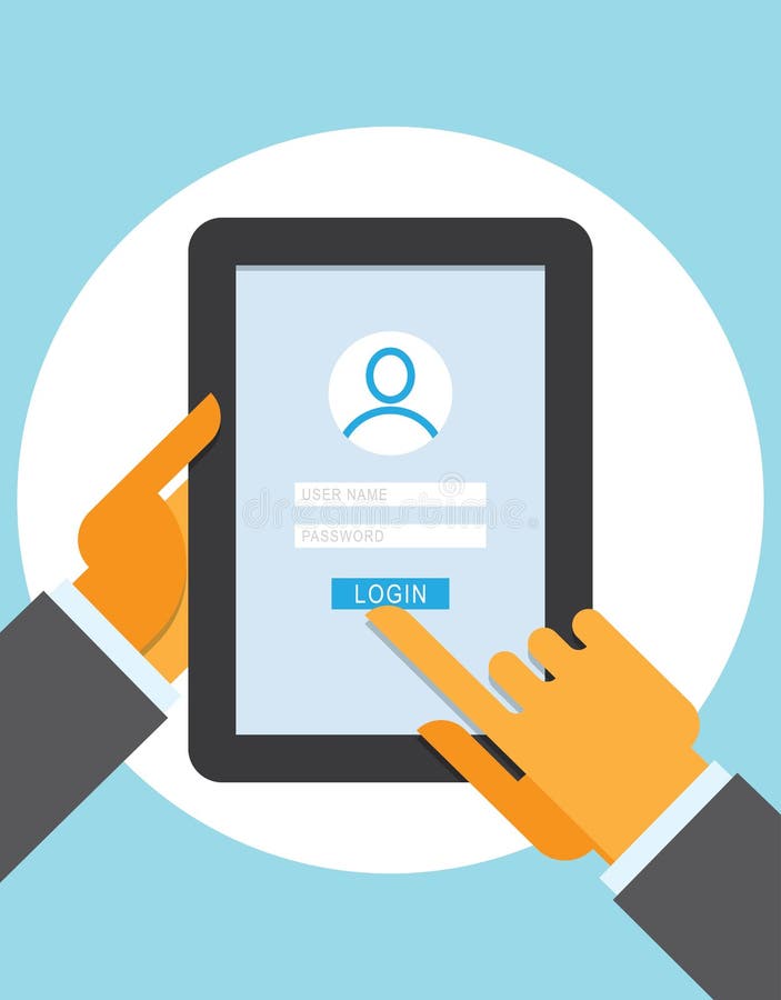 Member Login on the Tablet Computer Stock Vector - Illustration of ...