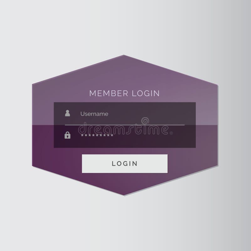 Member login template stock vector. Illustration of form - 86171498