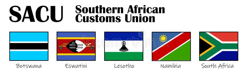 Member States of the Southern African Customs Union SACU , Vector of ...