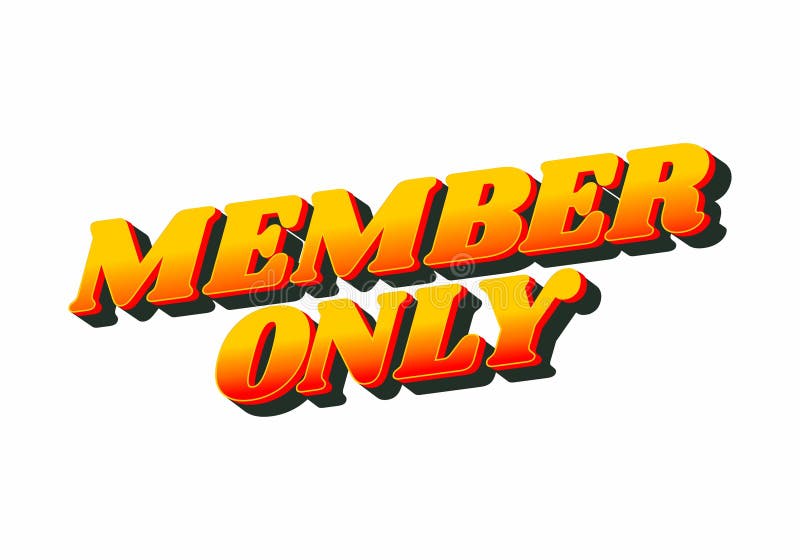 Member only. Text Effect for Social Media or Marketing Ads Stock Image ...