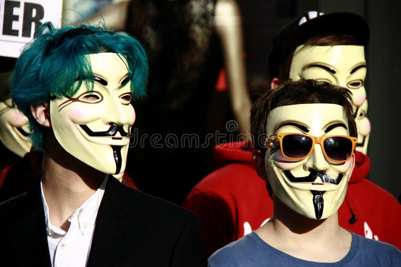 Members Of Anonymous - Guy Fawkes Mask Editorial Photo - Image of rally ...