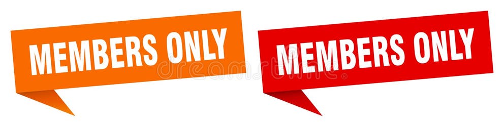 Members only Banner. Members only Speech Bubble Label Set Stock Vector ...
