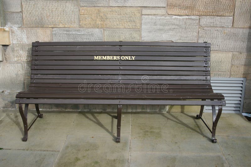 Members only Bench, St Andrews Club House Stock Image - Image of seat ...