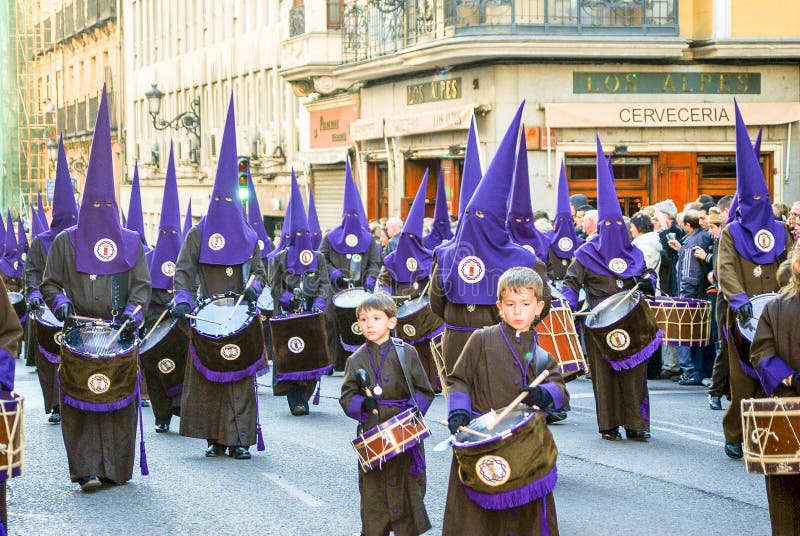 Members of a Catholic Brotherhood March during a Procession Editorial ...