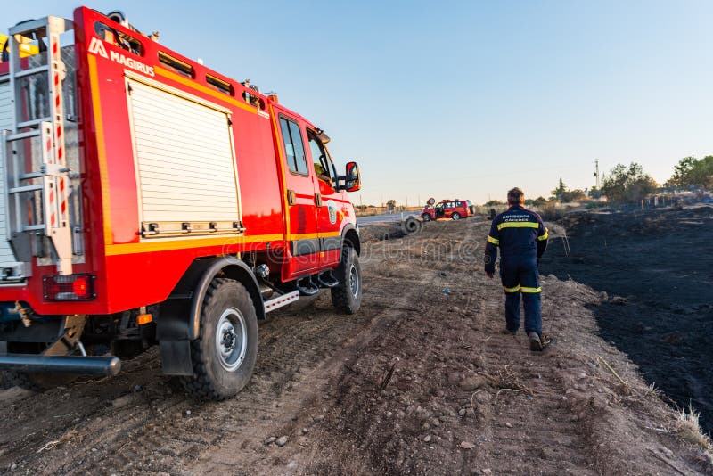 Members of the Fire Brigade Check the Area after the Fire Declared Near ...