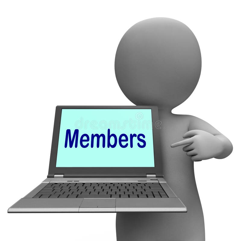 Members Laptop Shows Member Register and Web Subscribing Stock ...