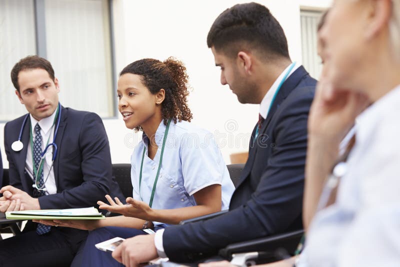 Members of Medical Staff in Meeting Together Stock Photo - Image of ...