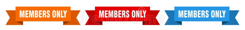 Members only Ribbon. Members only Isolated Paper Sign. Banner Stock ...