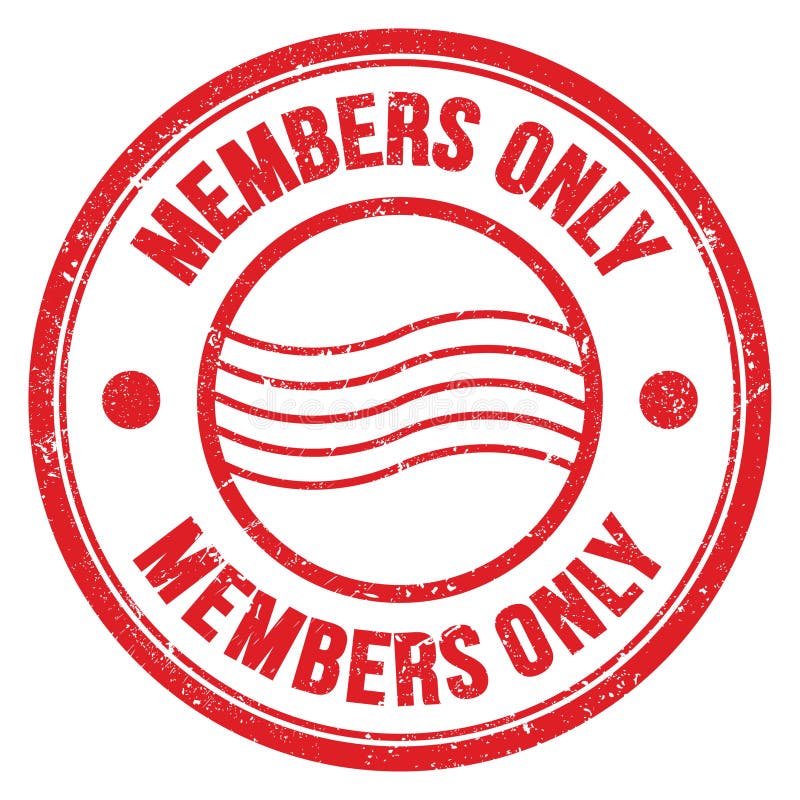 MEMBERS only Text Written on Red Round Postal Stamp Sign Stock ...