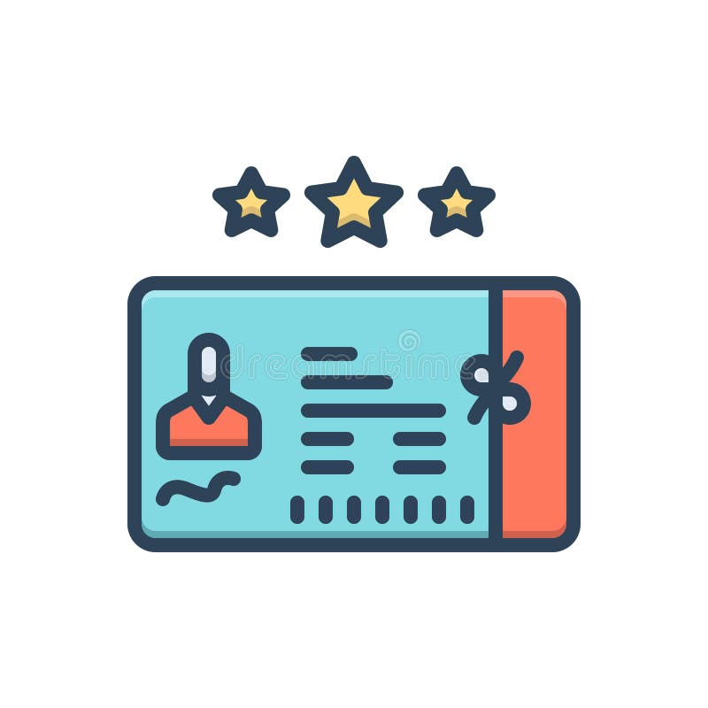 Color Illustration Icon for Membership, Business Card and Credential ...