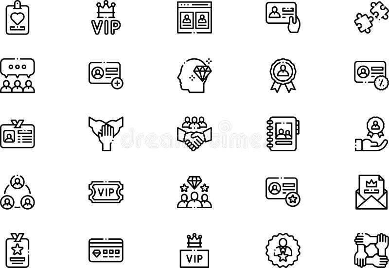 Membership Icons Collection is a Vector Illustration with Editable ...