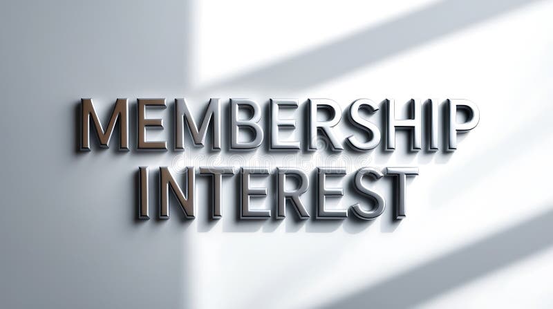 Membership Interest Text on a Gray Wall with Soft Shadow Effects Stock ...