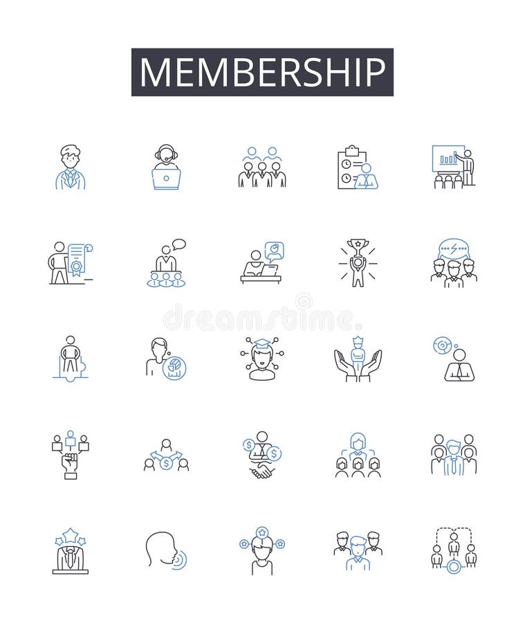 Membership Line Icons Collection. Mastery, Expertise, Aptitude, Skill ...