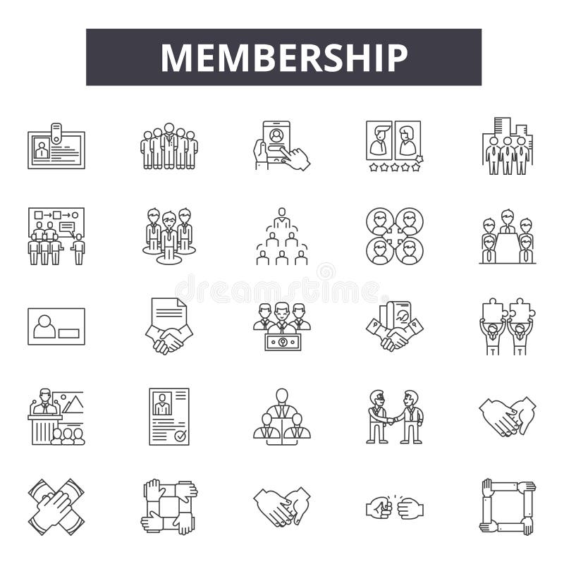 Membership Line Icons, Signs, Vector Set, Outline Illustration Concept ...