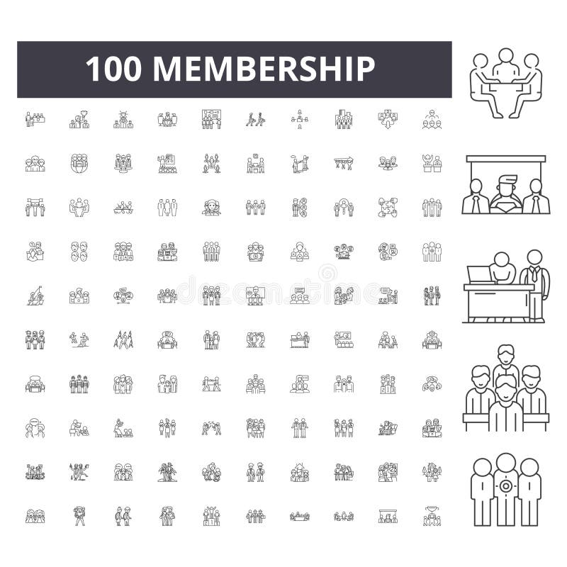 Membership Vector Line Icon, Linear Concept, Outline Sign, Symbol Stock ...