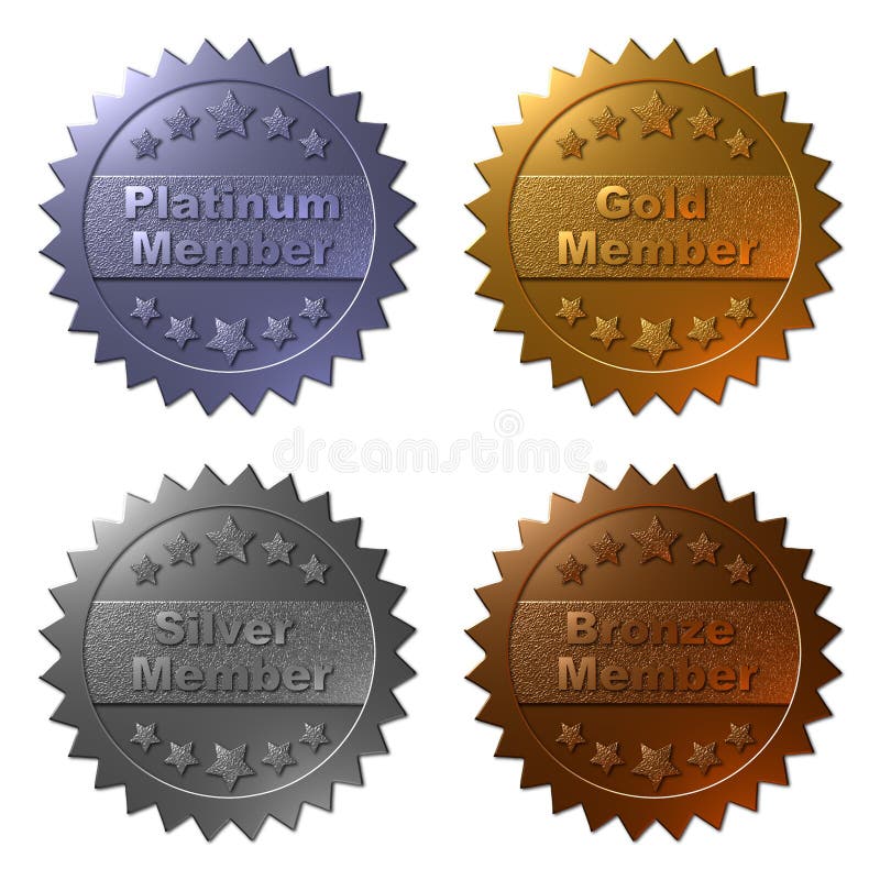 Bronze Silver Gold Platinum Badge Stock Illustrations – 376 Bronze ...