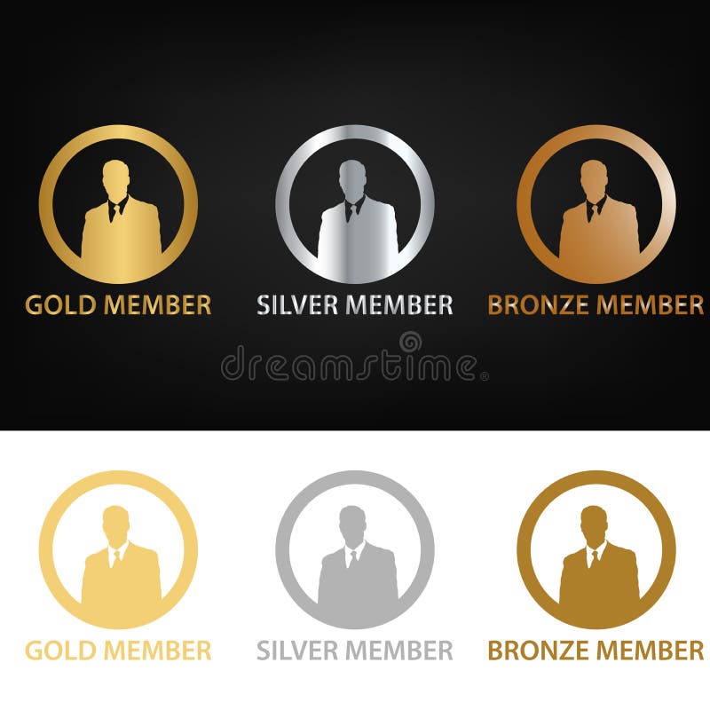 Gold Member, Silver Member, Bronze Member, Bronze To Gold. Stock Vector ...