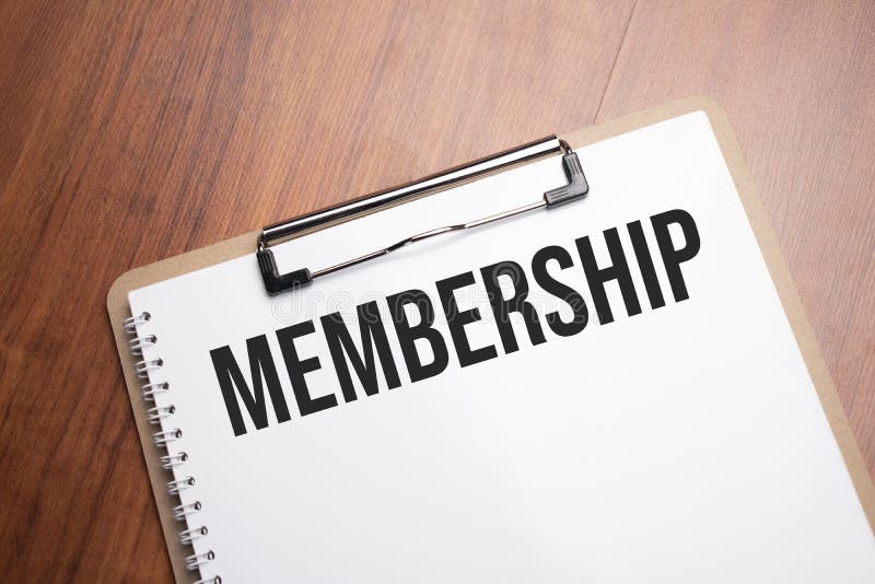 Membership Text White Paper Wood Table Stock Photos - Free & Royalty ...