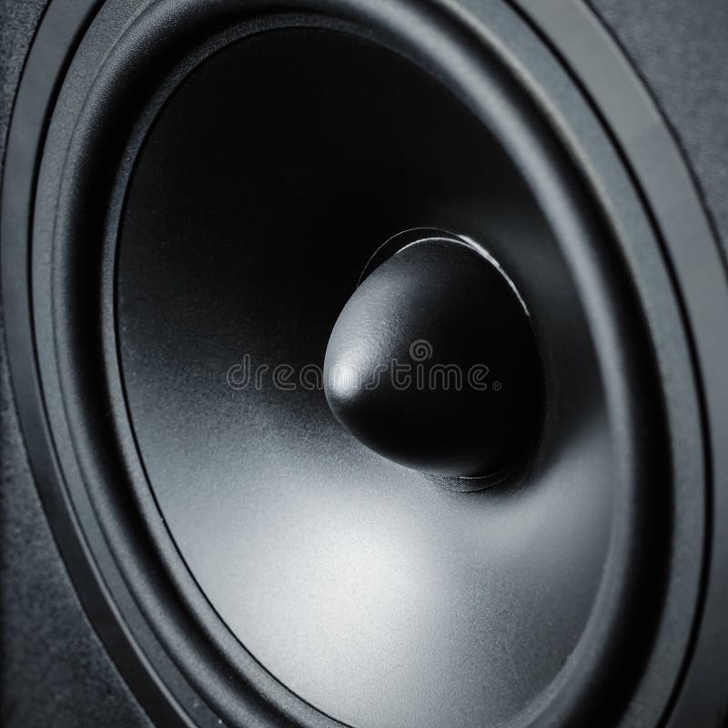 Membrane Sound Speaker on Black Background, Close Up Stock Photo ...