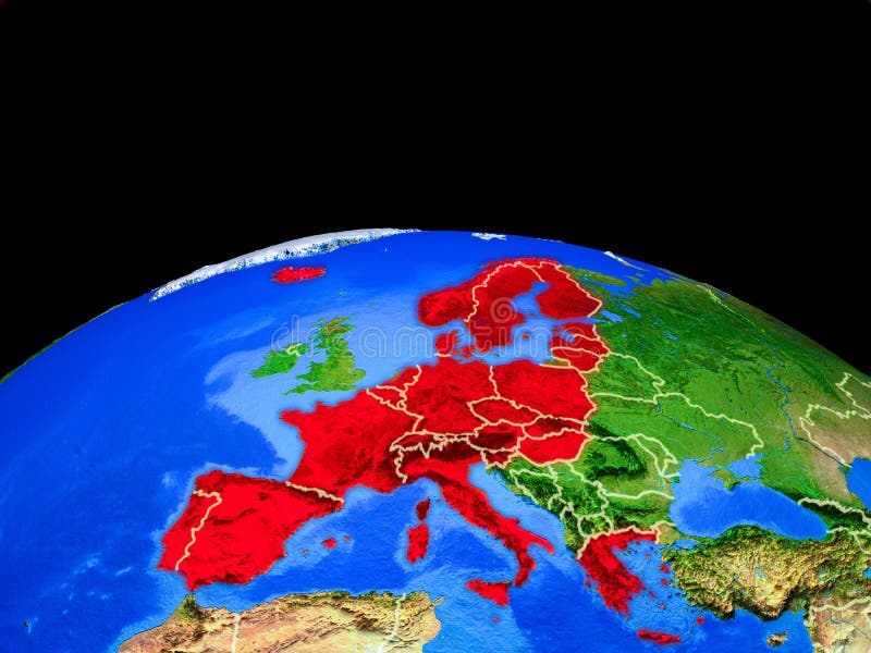 Mappa Dei Membri Di Area Di Schengen Con La Bandiera Sul Globo ...