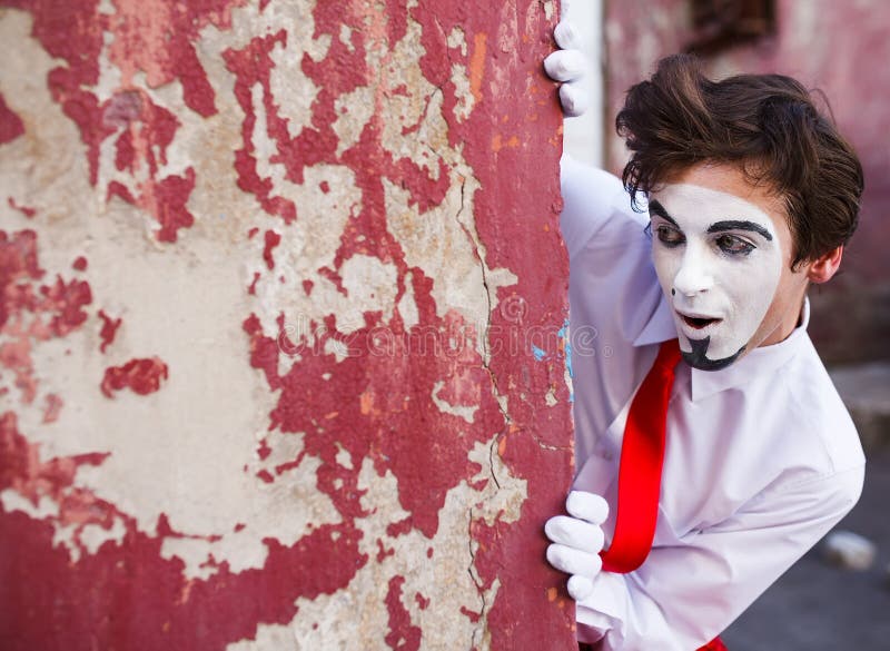 Meme, Near the Red Wall, Looking To the Center. Stock Photo - Image of ...