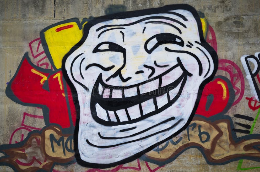 Troll Face Meme - Graffiti. Editorial Stock Image - Image of confusion ...