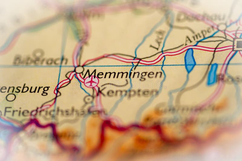 Memmingen, Germany Highlighted on a World Map Stock Photo - Image of ...