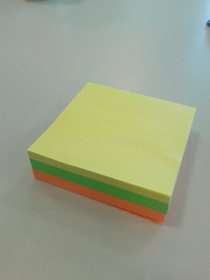 Block of Memo Papers with Blue Pencil Isolated Stock Image - Image of ...