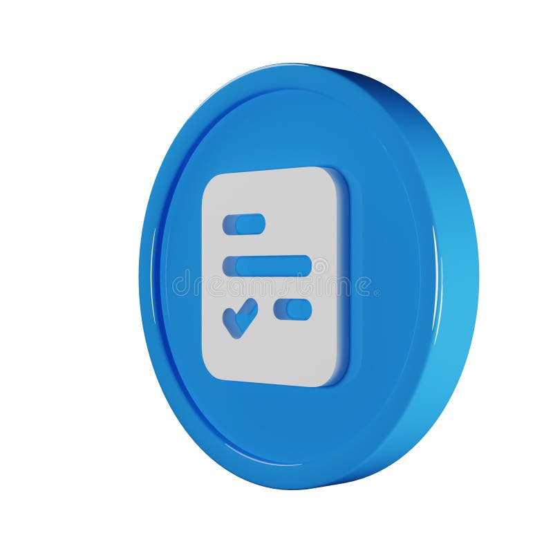 Memo Check Business Icon 3D Render Illustration Stock Photo ...