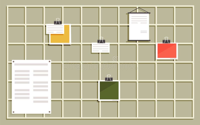 Memo Grid Board, Wall Organization with Blank Paper Sheets for Messages ...