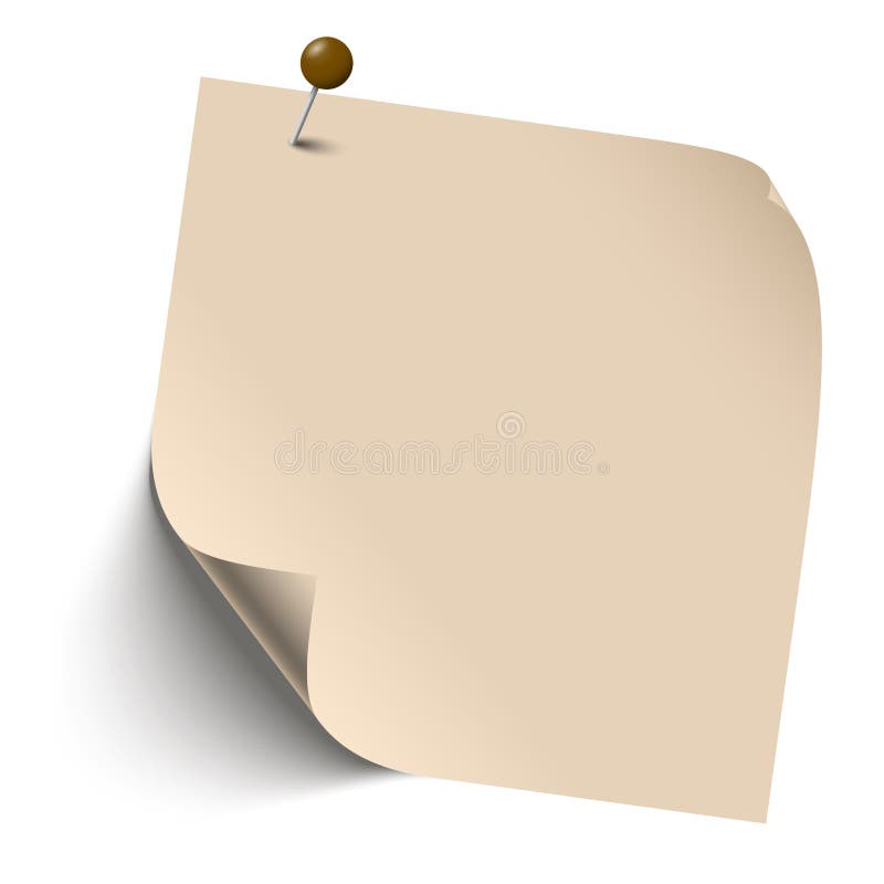 Memo / Note with Pin Needle Stock Vector - Illustration of copy ...