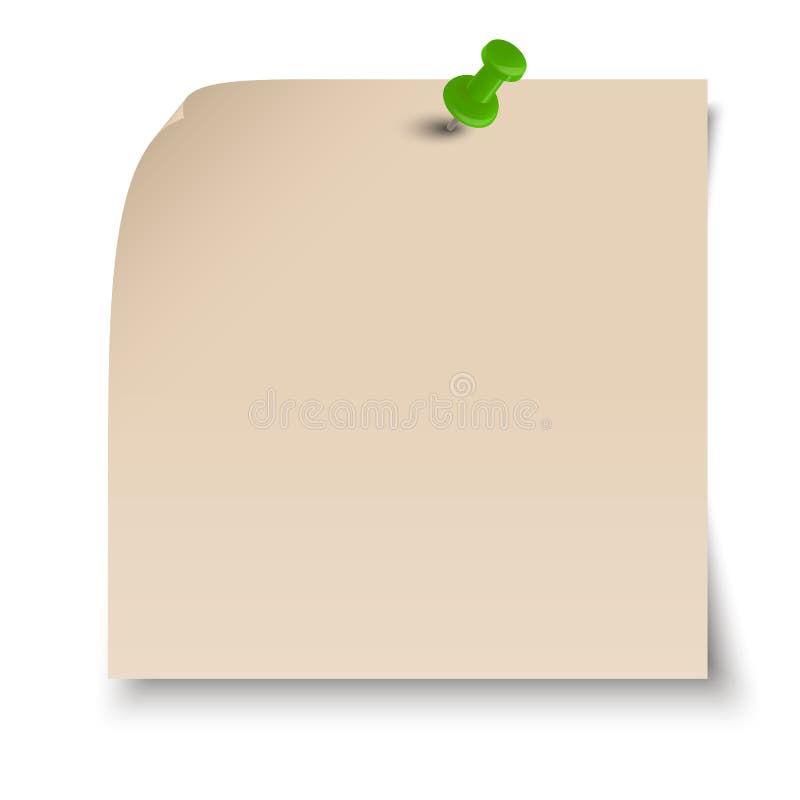 Memo / Note with Pin Needle Stock Vector - Illustration of pinboard ...