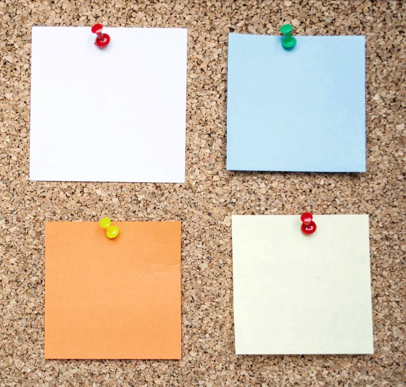 Memo notes on cork board stock photo. Image of communication - 151738862
