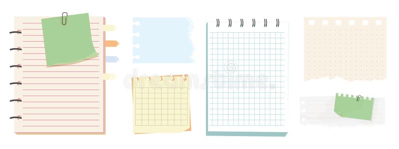 Memo Notes, Paper for Note with Clip, Postit. Planner Notebook Page ...