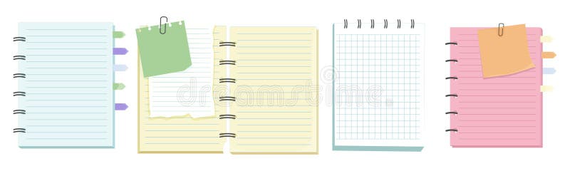 Memo Notes, Paper for Note with Clip, Postit. Planner Notebook Page ...