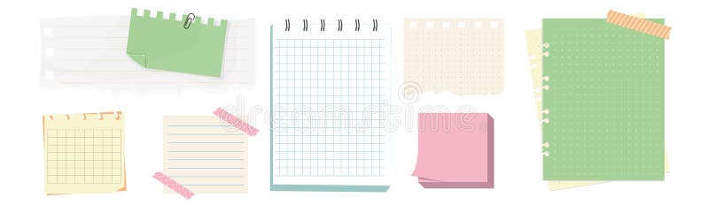 Memo Notes, Paper for Note with Clip, Postit. Planner Notebook Page ...