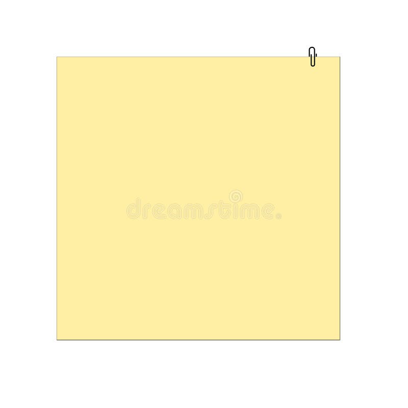 Memo pad and paper clip stock illustration. Illustration of blank ...