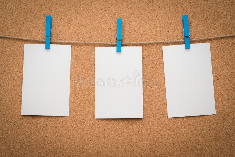 Memo Paper Hanging on a Rope. Stock Photo - Image of announcement ...