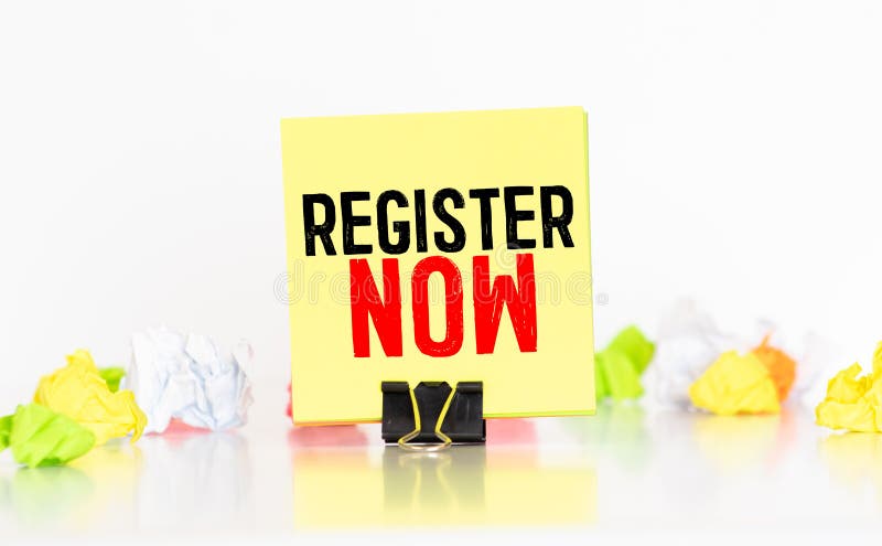 Memo with Register Now. Memo with Register Now. on White Keyboard Stock ...