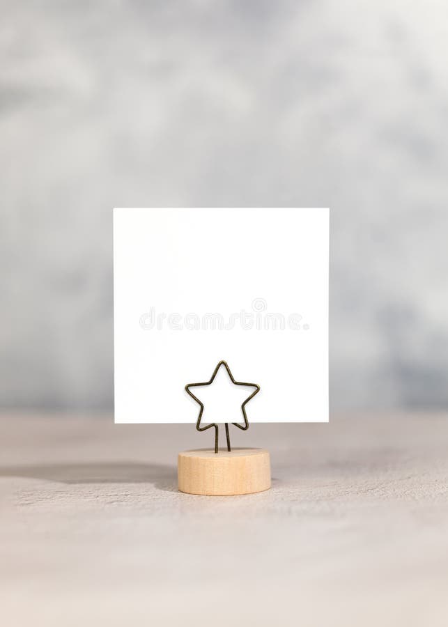 Memo Stand Holder with Clip with Blank Card. Mockup Writing Messages ...